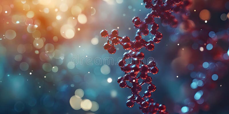 Close-Up of DNA Molecule with Bokeh Background Stock Illustration ...