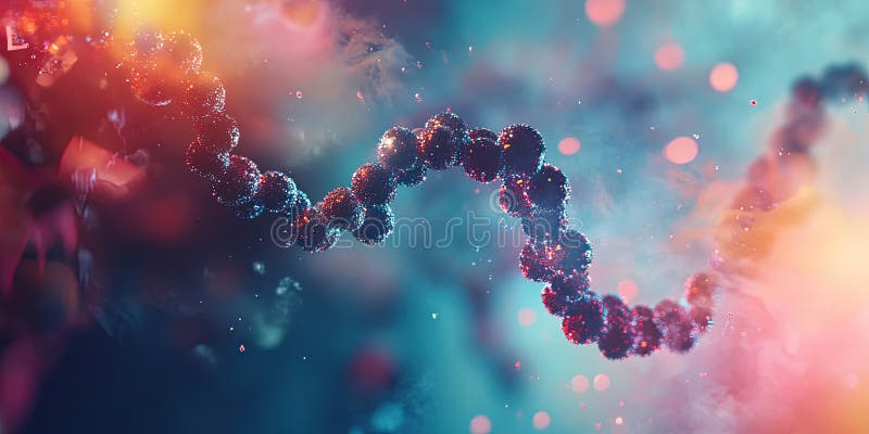 Close-Up of DNA Molecule with Bokeh Background Stock Illustration ...