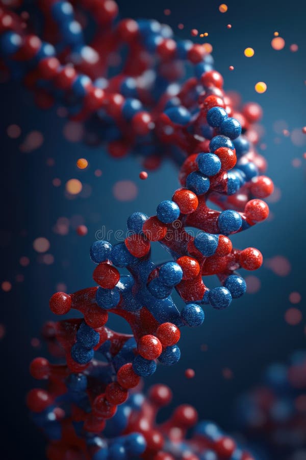 Close-up of DNA Molecule with Colors Stock Photo - Image of ...