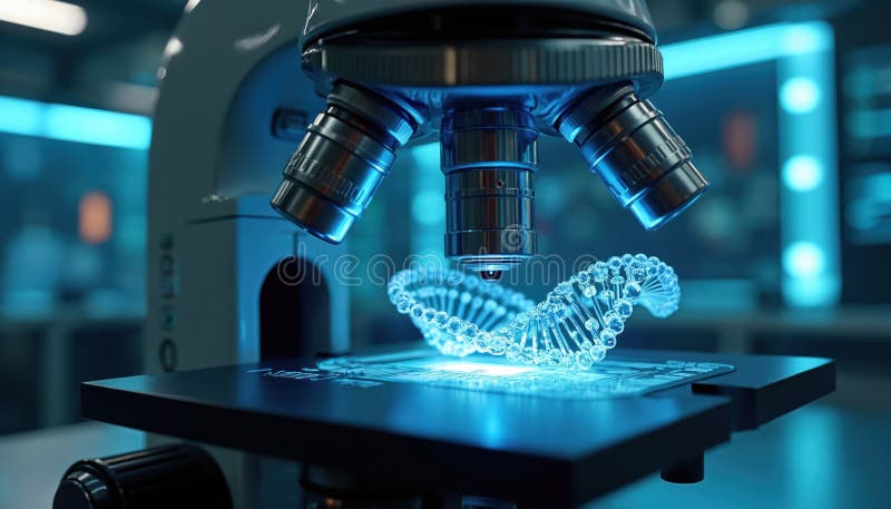 Close-up of DNA Prototype Examined with Precision Detail Under ...