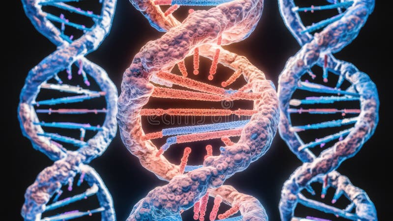 A Close Up of a Dna Strand with Blue and Red Colors, AI Stock Image ...