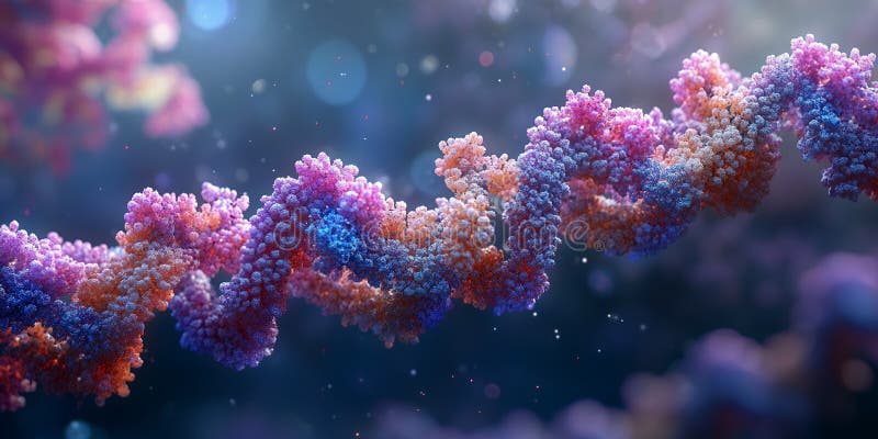 Closeup of DNA Strand a Complex Structure Stock Illustration ...