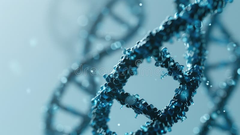 Close-up of DNA Strand with Molecular Structure Stock Image - Image of ...