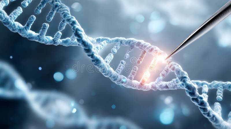Close-up of Dna Strand with Scientific Editing Concept Stock Photo ...