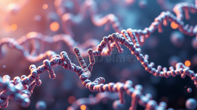 A Closeup of a DNA Strand Showing Its Complex Structure Stock ...