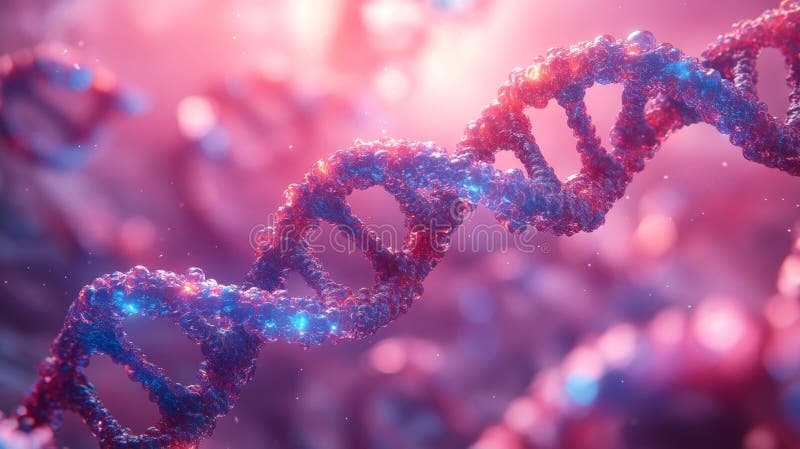 Close-up of a DNA Structure in a Scientific Visualization Stock ...