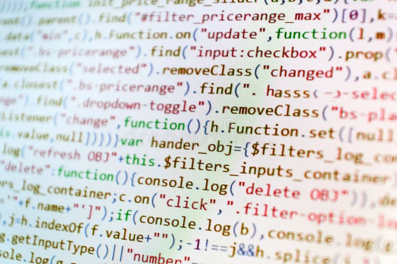 Close Up Do Código De Java Script, Do CSS E Do HTML Imagem de Stock ...