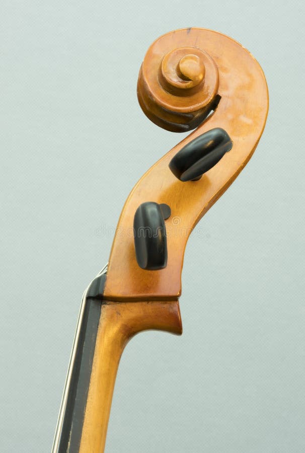 Close Up Do Violoncelo Do Instrumento Da Corda Da Parte Com Ciladas E ...