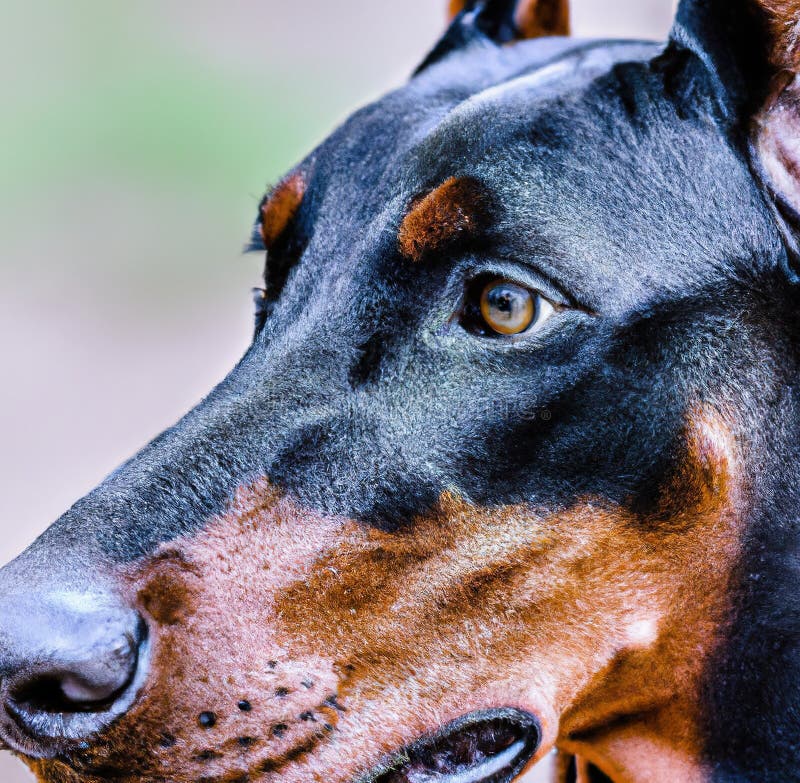Close Up of Doberman Pinscher Face Created Using Generative Ai ...