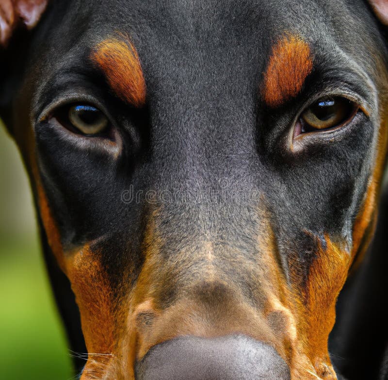 Close Up of Doberman Pinscher Face Created Using Generative Ai ...