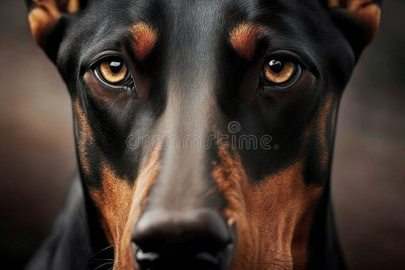 Close-up of Doberman S Head, with Its Piercing Eyes and Alert ...