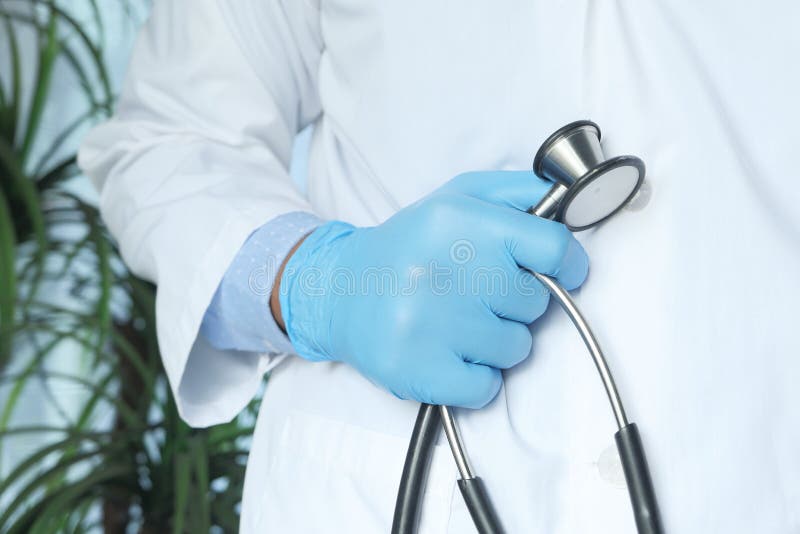 Close Up of Doctor Hand Using Stethoscope. Stock Photo - Image of ...