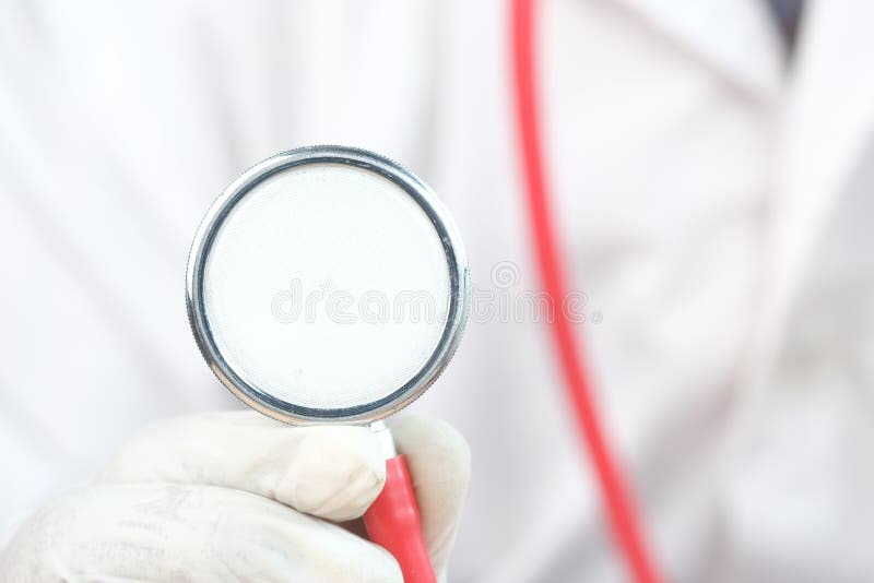 Close Up of Doctor Hand Using Stethoscope. Stock Image - Image of ...