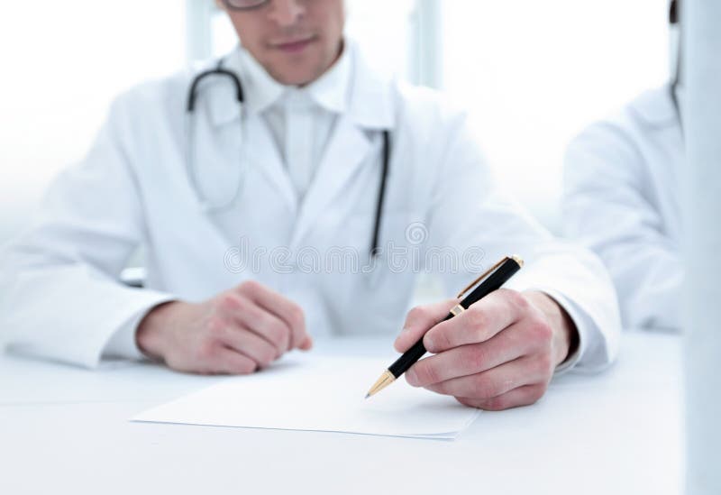 Close Up.the Doctor Makes a Journal Entry Stock Image - Image of ...