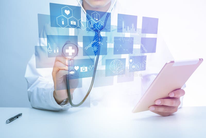 Close Up of Doctor is Showing Medical Analytics Data, Medical ...