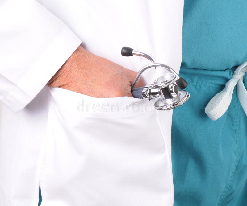 Close-up Doctors Hand in Pocket with Stethoscope Stock Image - Image of ...