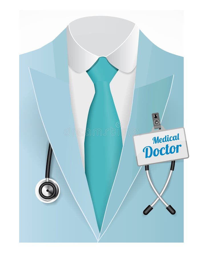 Close Up of a Doctors Lab White Coat and Stethoscope. Stock ...