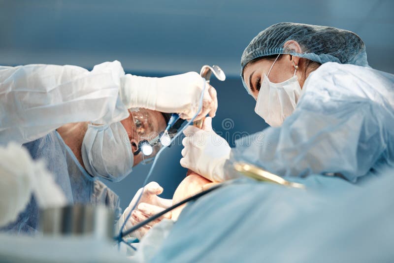 Close Up of Doctors and Nurses in Operating Room, Professional Doctors ...
