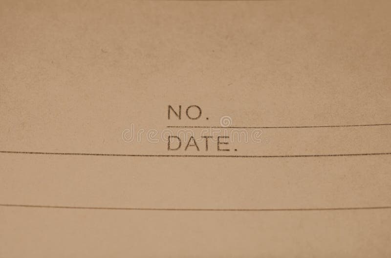 Close Up of Document with Empty Space for Writing No Number and Date ...