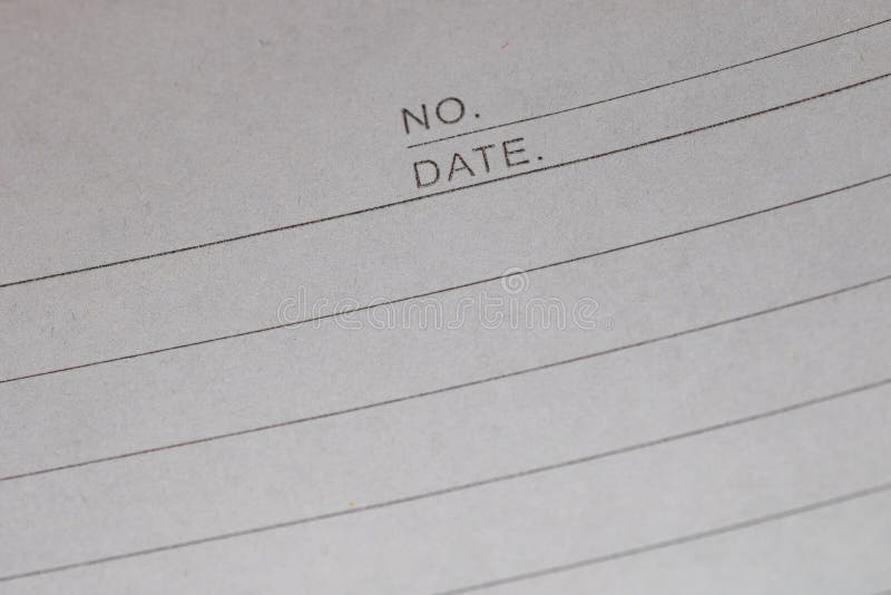 Close Up of Document with Empty Space for Writing No Number and Date ...