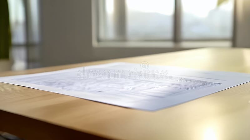 Detailed Eye Level View of Document with Graphical Data and Pen Resting ...