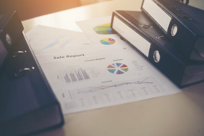 Close Up Document File and Business Chart Stock Image - Image of ...