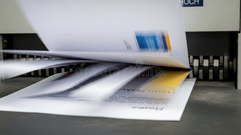 A Close-up of Documents Being Fed into an Industrial Paper Shredder ...