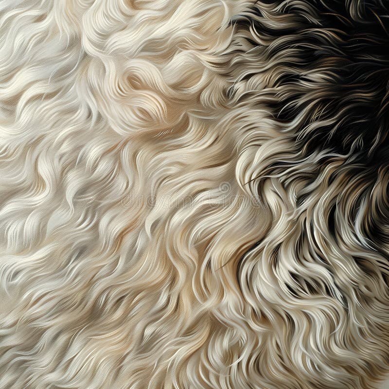 Close Up of Dog Black and White Curly Fur, Nature Pattern Stock ...