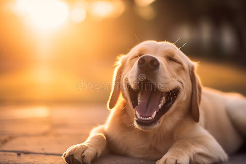 Close-up of a Dog with Eyes Closed Stock Illustration - Illustration of ...