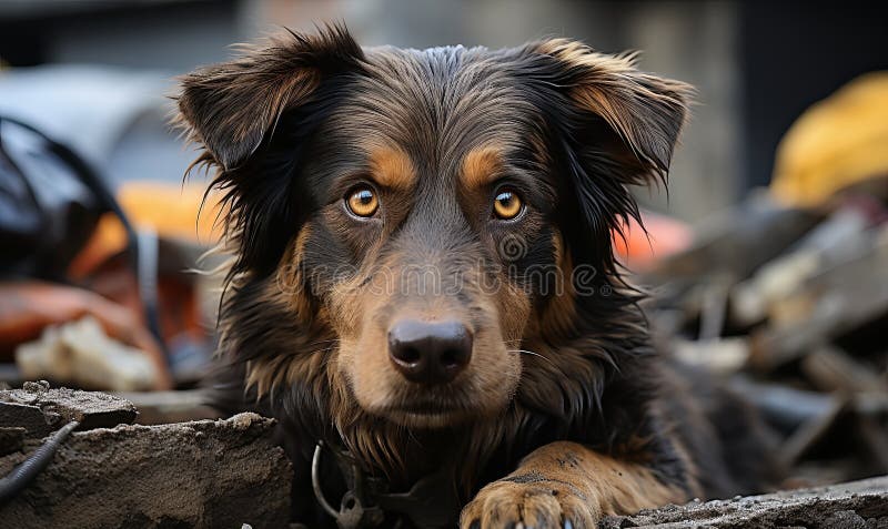 Close Up of Dog Laying on Ground Stock Photo - Image of nature, animal ...