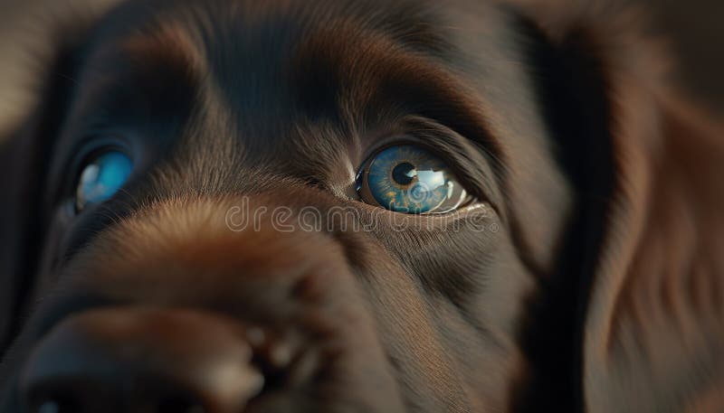 A Close Up of a Dog S Face with Blue Eyes. Stock Illustration ...