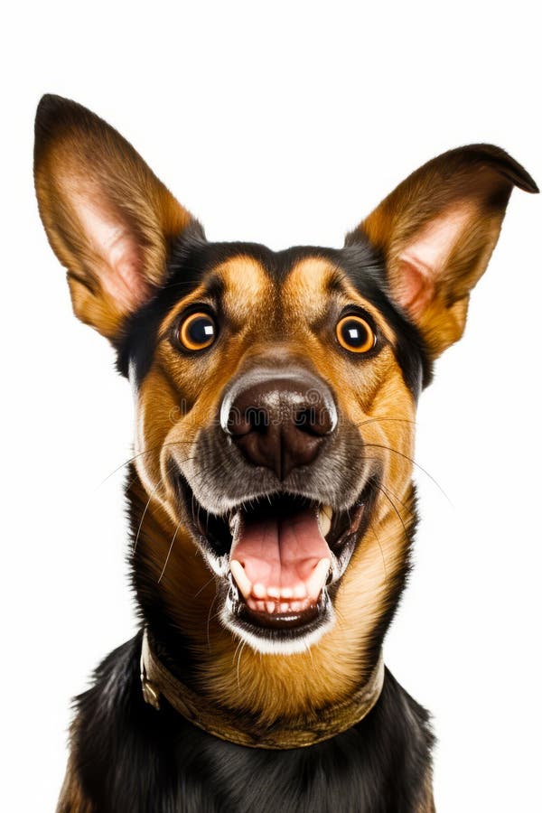 Close Up of Dog S Face with it S Mouth Open. Generative AI Stock ...