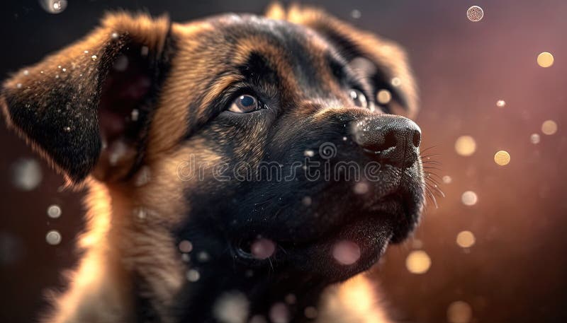 A Close Up of a Dog S Face in the Snow. Stock Illustration ...