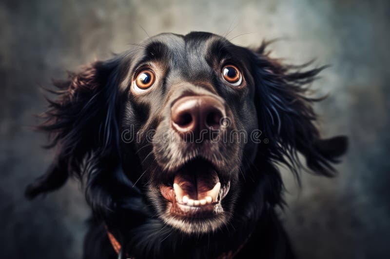Close Up of a Dog on a Solid Background with a Shocked Expression ...