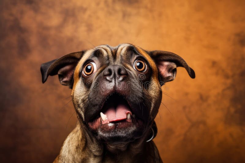 Close Up of a Dog on a Solid Background with a Shocked Expression ...