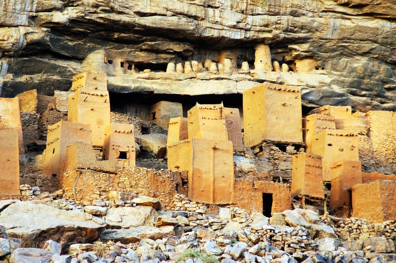 Close Up of Dogon and Tellem Houses Stock Image - Image of dwelling ...