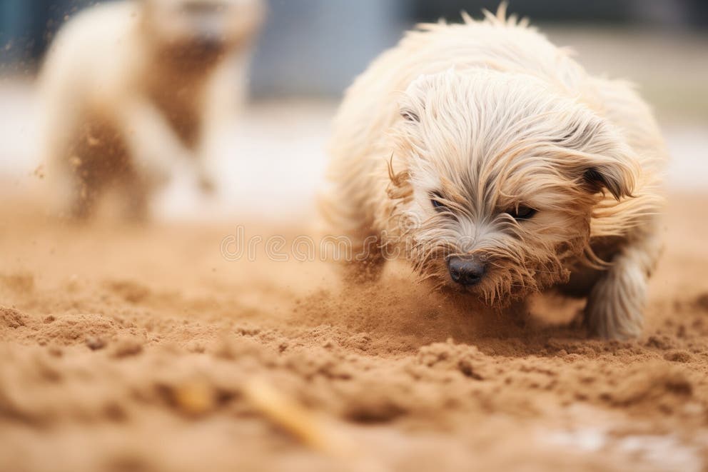 Close-up of Dogs Digging Action Blur Stock Image - Image of playtime ...
