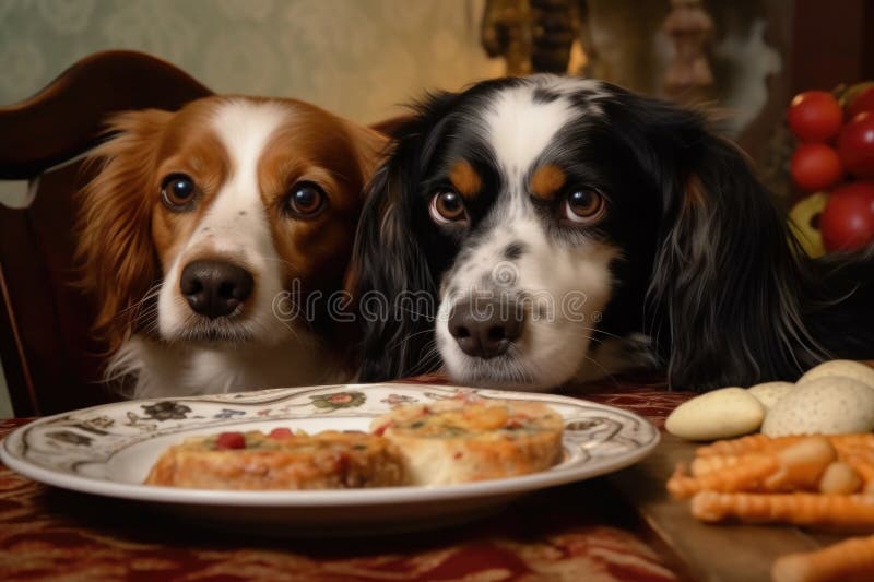 Close-up of Dogs Eyes Looking Longingly at a Plate Stock Photo - Image ...