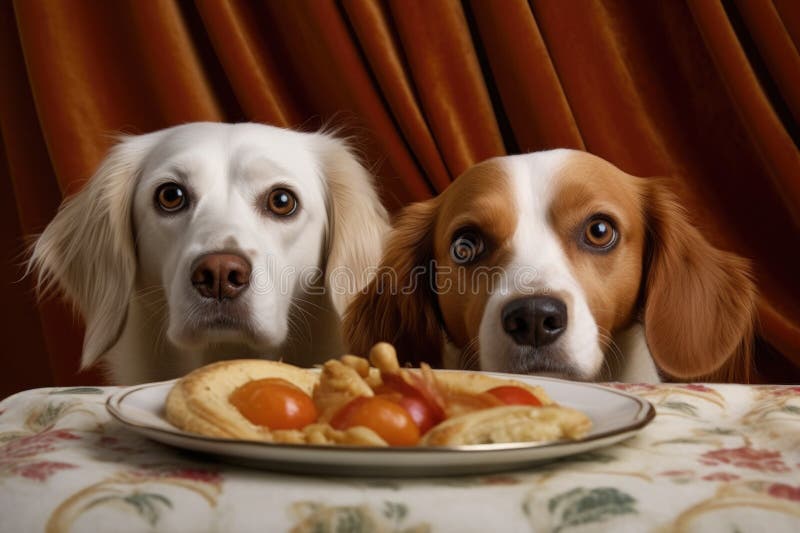 Close-up of Dogs Eyes Looking Longingly at a Plate Stock Photo - Image ...