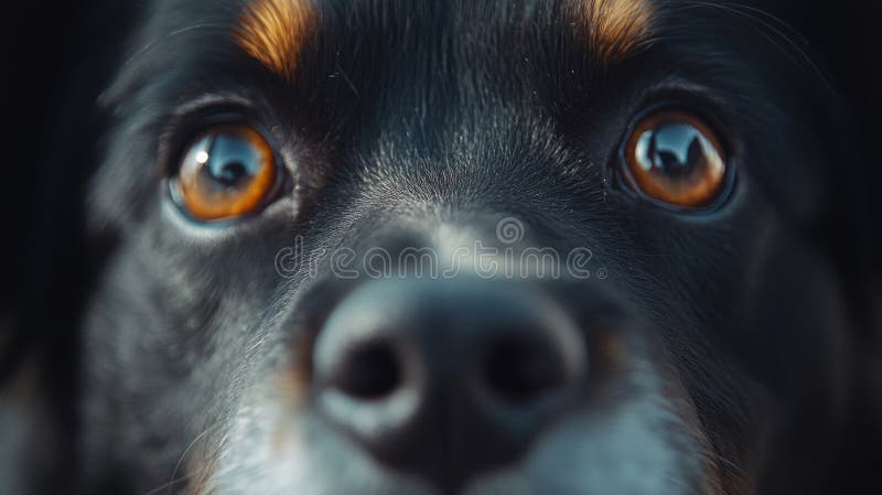 A Close Up of a Dogs Face Showing Its Eyes Stock Illustration ...