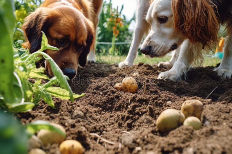 Close-up of Dogs Paws Digging Hole in Garden Soil Stock Image - Image ...