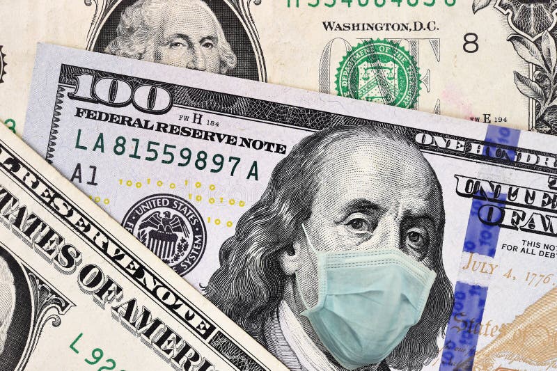 Close Up of Dollar Banknote with Face Mask Stock Photo - Image of ...