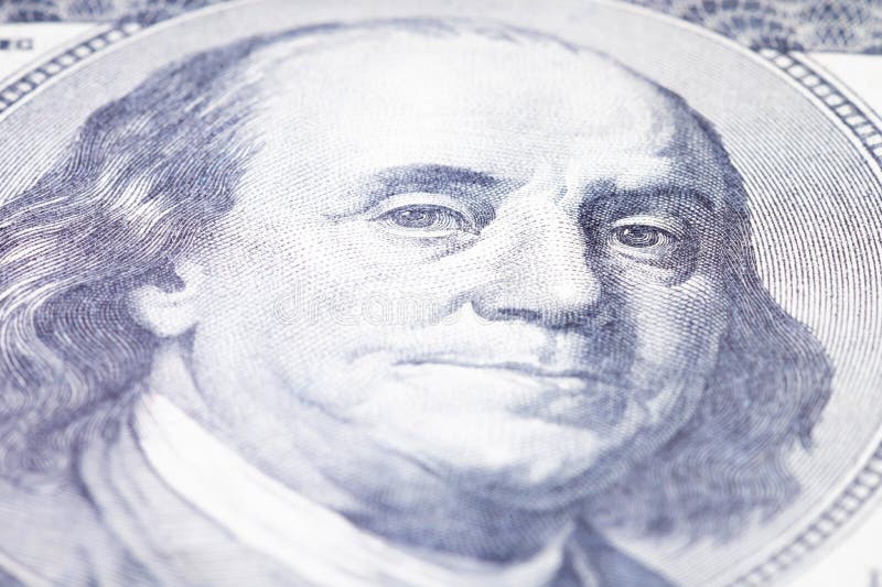 Close-up of 100 Dollar Bill Paper. Background for Financial Articles ...