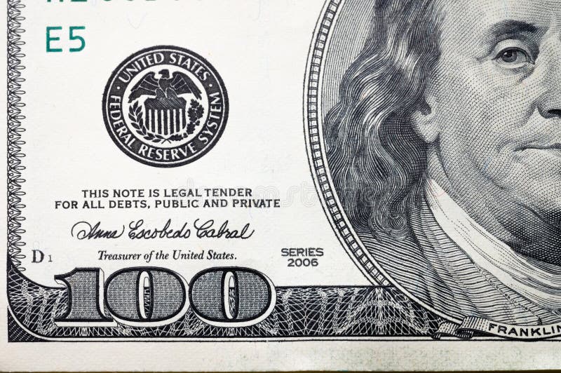 Close-up of 100 Dollar Bill Paper. Background for Financial Articles ...