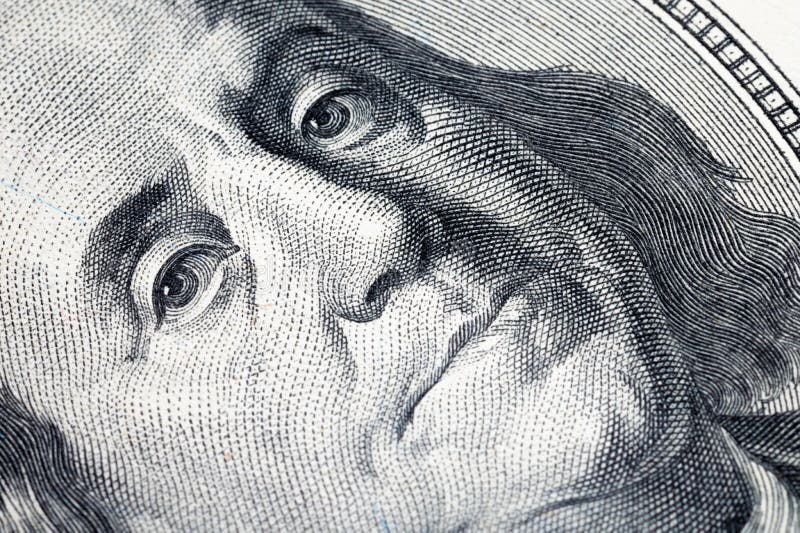 Close-up of 100 Dollar Bill Paper. Background for Financial Articles ...