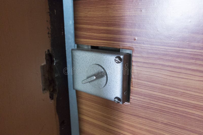 Close-up door lock stock photo. Image of wooden, brown - 131673838