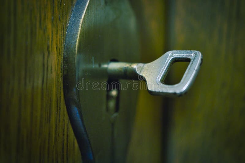 Close-up of a Door Lock with Key Stock Photo - Image of design, detail ...