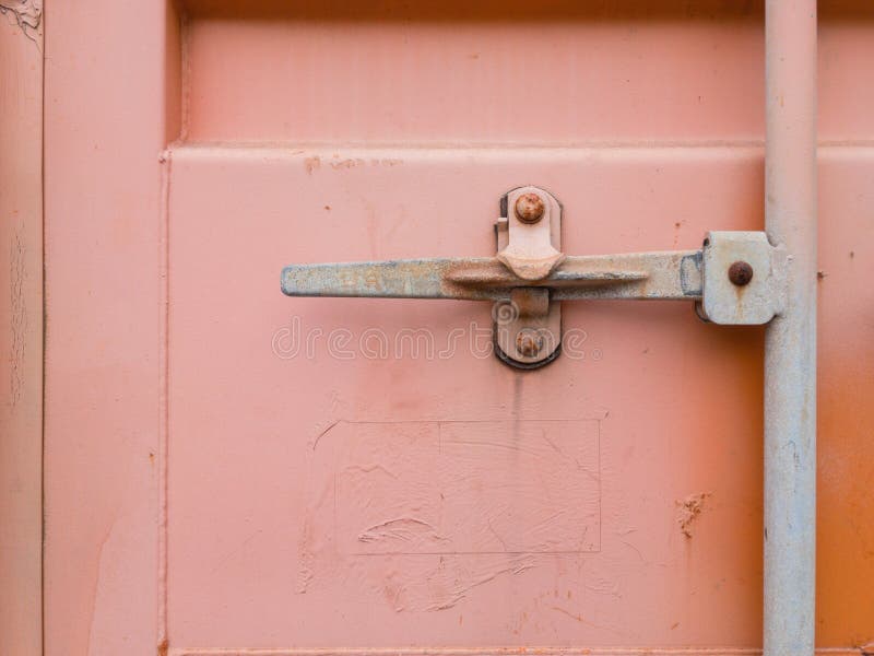 Shipping Container Door Lock Handle Stock Photo - Image of metal, paint ...