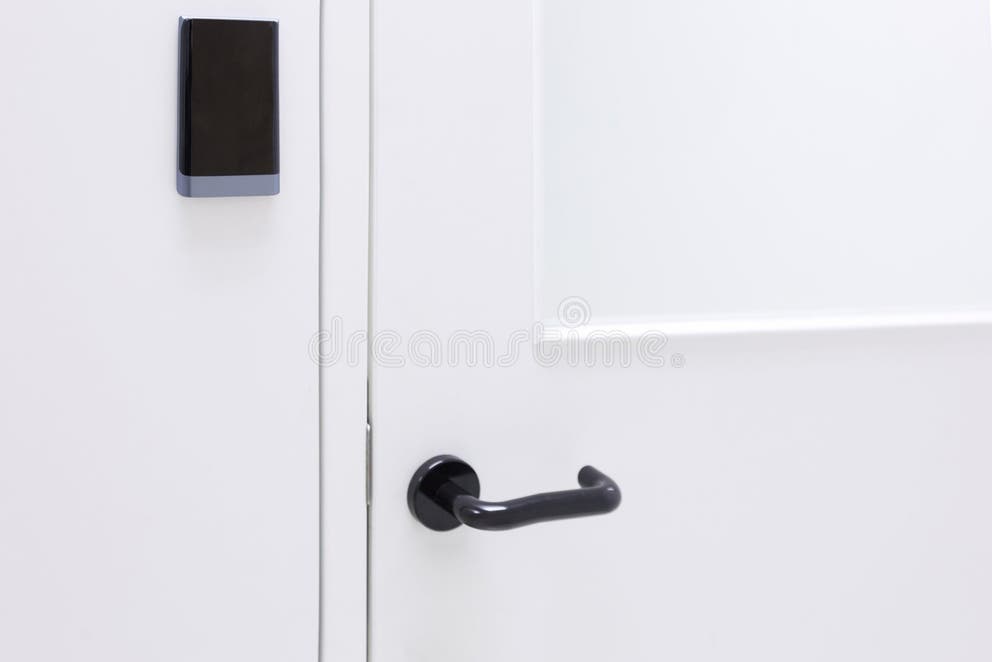 Close Up of Door in Security System Stock Image - Image of room, device ...
