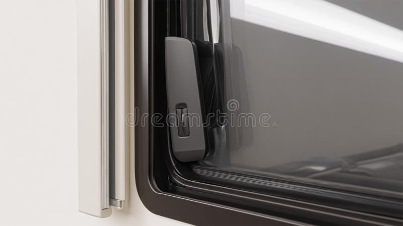 Close Up of a Double-glazed Balcony Frame with a Latch and Fastening ...